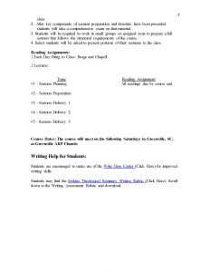 Basic Preaching Course for Master of Divinity Students