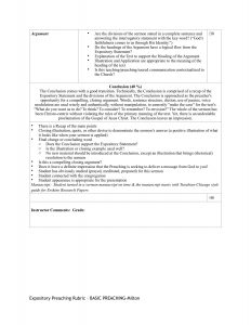 Expository Preaching Rubric: Homiletics Class