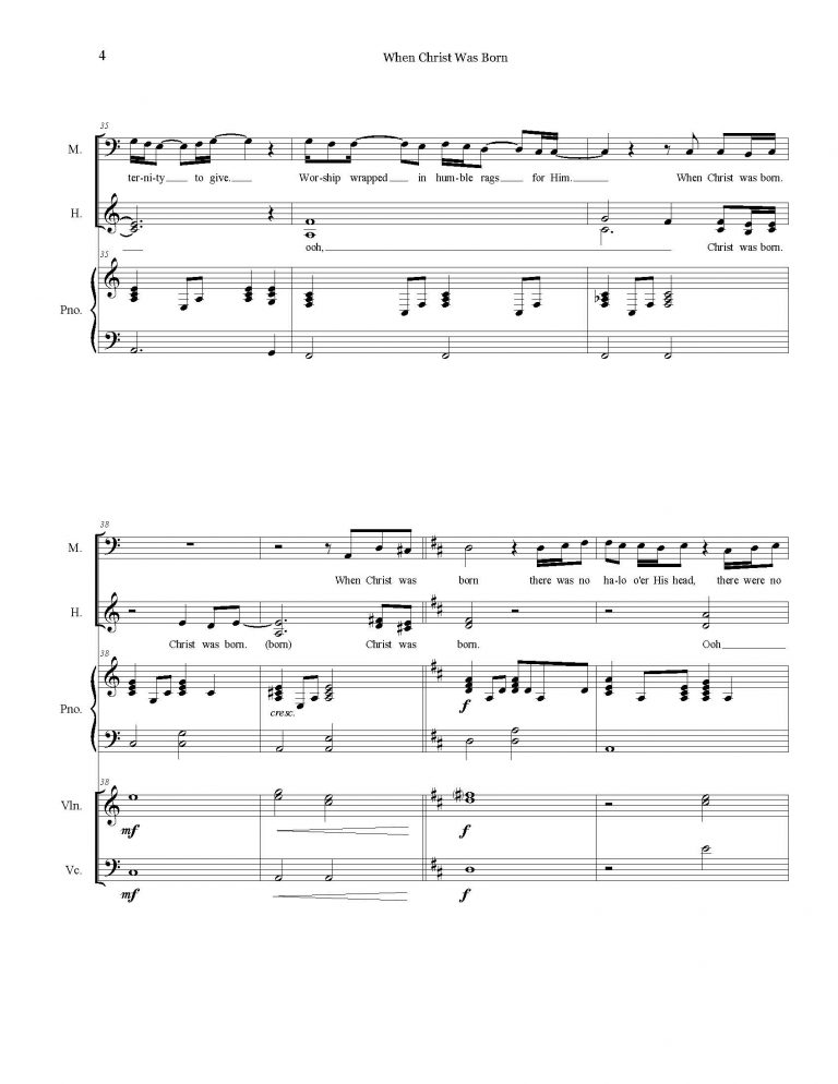 When Christ Was Born: Sheet Music and Recording for Advent and Christmas